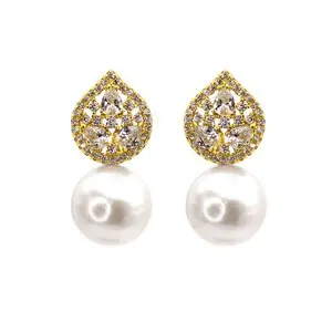 VICSTONENYC FINE JEWELRY Akoya Pearl Drop Earrings - Gold