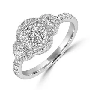 ARTISAN 18k Gold Diamond Cluster Halo Ring - White
