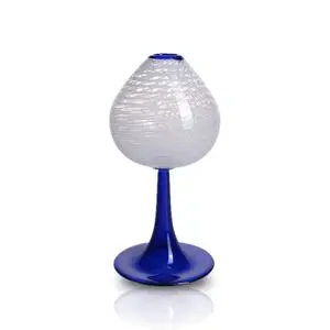 MARLETH Blue / White Hand-blown Clear & Cobalt Blue Stem Vase - Blue/white