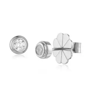 LIONESS BY TF Round Stud Earrings - White