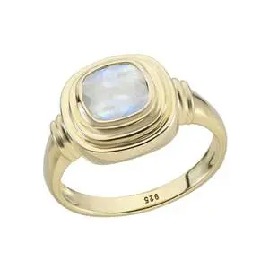 AUREE JEWELLERY California Cushion Moonstone Ring - White