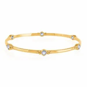CHARLOTTE'S WEB JEWELLERY Divinity Princess Blue Topaz Bangle - Gold