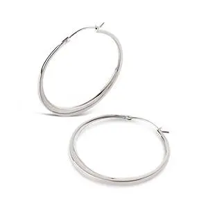 DINNY HALL Signature Medium Tapering Click Hoop Earrings - Silver