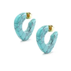 HYE JANE JEWELRY Lina Turquoise Stone Hoop Earrings