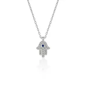 SPERO LONDON Hamsa Hand Sterling Necklace - Silver