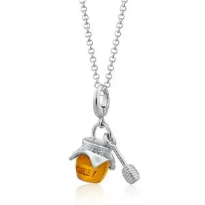 LILY CHARMED Sterling Silver Honey Pot Charm Necklace - Silver/orange