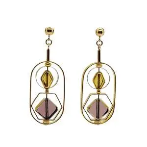 ARACHELI STUDIO Art Deco Drop Earrings With Vintage German Glass Beads - Gold/yellow