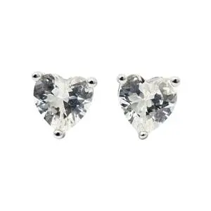 HARFI Harfi Sterling Silver Heart Gemstone Stud Earrings