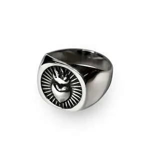PERRY GARGANO The Sacred Heart Signet Ring - Silver