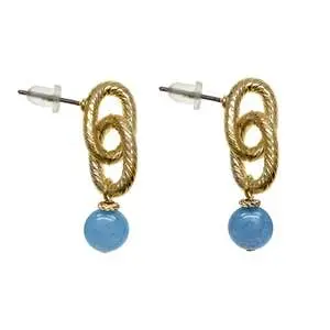 FARRA Aquamarine Dangle Earrings - Blue