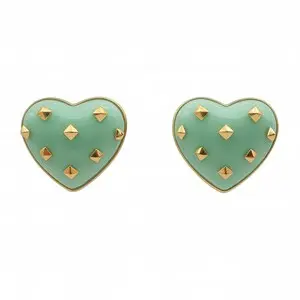 MICHAEL NASH JEWELRY Cosette Heart Stud Earrings - Green