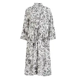 FABLE ENGLAND White / Black Tree Of Life Monochrome Long Kimono - White/black