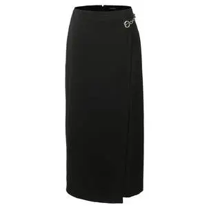 SMART AND JOY Midi Wrap Skirt With Buckle Detail