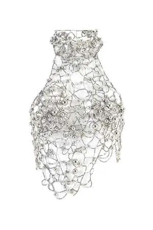 KHELA THE LABEL Crysalara Beaded Top - Silver