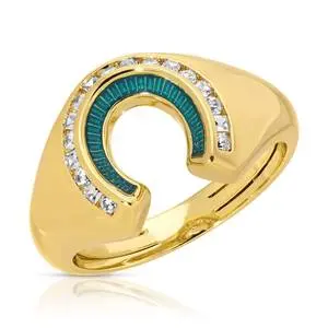 GLAMROCKS JEWELRY Horseshoe Signet Ring - Gold