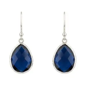 LATELITA Petite Drop Earrings Sapphire Hydro Silver - Silver/blue