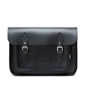 ZATCHELS Handmade Leather Large Satchel Bag - Black