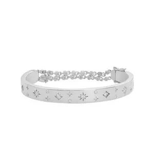 BLOOMTINE | EARTH ANGEL HQ Illuminess™ Starset Bangle In Premium Sterling & Moissanite - Silver