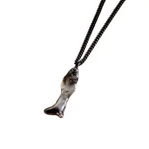 POSH TOTTY DESIGNS Oxidised Sterling Fortune Fish Pendant Necklace