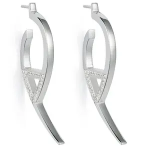 TOOLALLY Flick Earrings Sterling & Cubic Zirconia - Silver