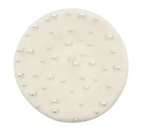 MISS CICCONI Wool Beret Hat With Pearl Embellishments - White