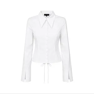 SALTEYE STUDIO Neutrals Lace-down Button-up