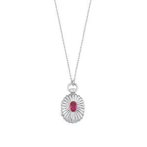 LINYA JEWELLERY Medallion Locket Necklace - Silver
