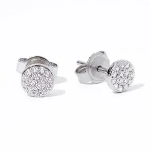 DIAMONBLISS Round Pave Earrings - White