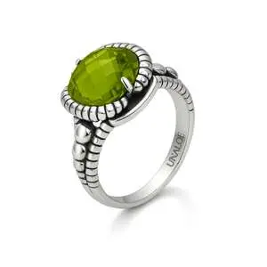 UNALOE Handcrafted Sterling Silver Ring With Zircon - Green