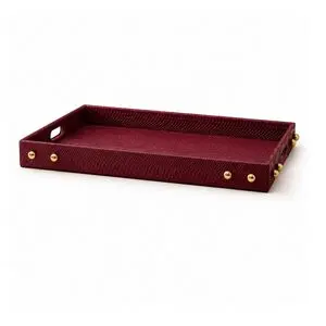 BELS & PEARL Handmade Burgundy Leather Tray - Red
