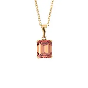 JUVETTI  Thamani Padparadscha Sapphire Pendant Necklace - Gold/yellow