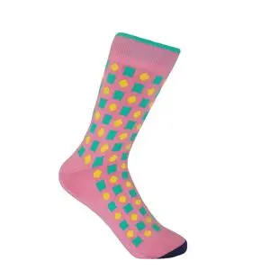 PEPER HAROW - MADE IN ENGLAND Diamonds Patterned Socks - Pink