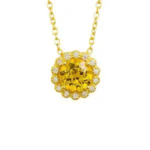 JUVETTI  Solen Yellow Sapphire And Diamond Pendant Necklace In 18k Gold Vermeil - White/gold/yellow