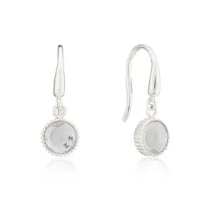 AUREE JEWELLERY Barcelona Silver Amethyst Hook Earrings - Green