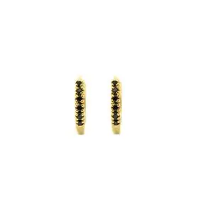 NASI SILVER Adaya Onyx Huggie Hoop Earrings - Black