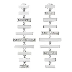 LUCY QUARTERMAINE Solid Sterling Silver Wind Chime Dangle Earrings Silver