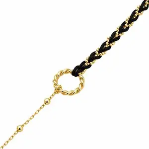 SPERO LONDON Sterling Silver Beaded Chain Bracelet - Black