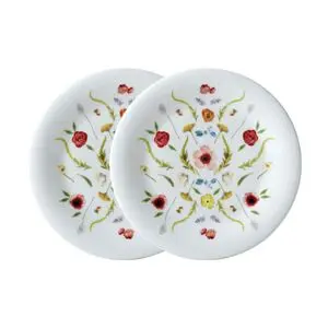 Twig New York Scandinavian Floral Set Of Two Plates - White