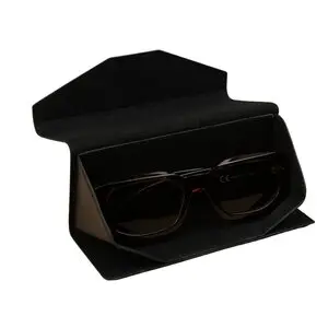 LEATHERE Luxury Leather Louisville Sunglasses Case - Black