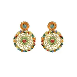 LAVISH BY TRICIA MILANEZE Handmade Crochet Drop Earrings - Gold