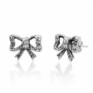 UNALOE Sterling Bow Stud Earrings - Silver