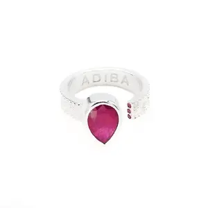 ADIBA Resizable Ruby Ring - Silver/pink