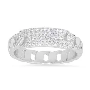 KYLIE HARPER Petite Curb Chain Id Ring - Silver