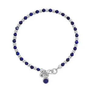 NELLOU JEWELLERY Linear September Birthstone Lapis Lazuli Bracelet - Blue