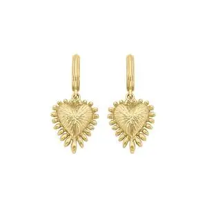 ZOË & MORGAN Mini Heart Rays Hoop Earrings - Gold