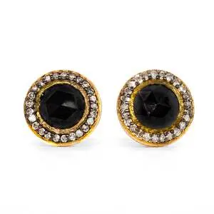 EBRU JEWELRY Stud Earrings With Black Diamonds