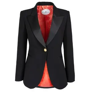 THE EXTREME COLLECTION Premium Crepe Blazer With Satin Flaps