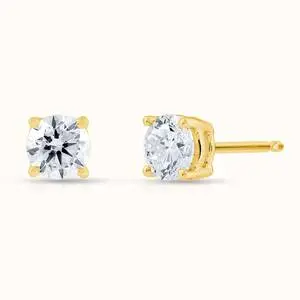 AVIR NEW YORK 14k Gold Lab Grown Diamond Stud Earrings - Yellow