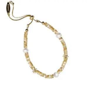 FARRA Shell And Freshwater Pearl Slider Bracelet