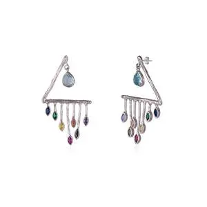 SPERO LONDON Sterling Multi Stone Drop Earrings